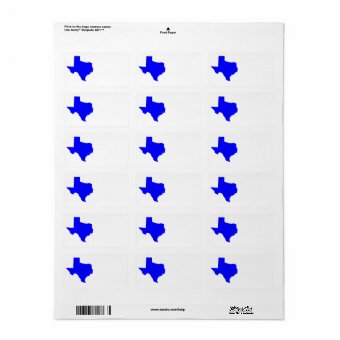 Blue Texas Shape Label | Zazzle
