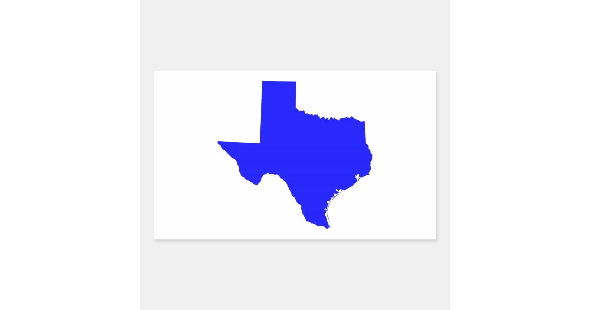 Blue Texas Shape Rectangular Sticker | Zazzle