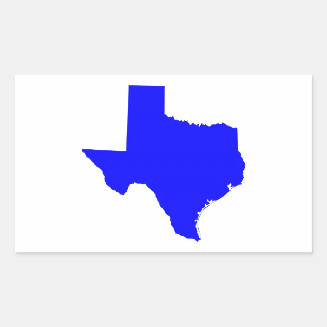 Blue Texas Shape Rectangular Sticker | Zazzle