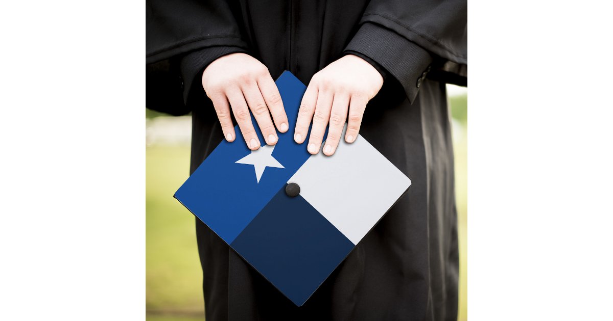 Blue Texas State Flag Graduation Cap Topper | Zazzle
