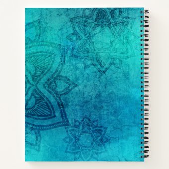 Blue Textured Lotus Notebook | Zazzle