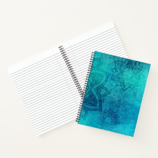 Blue Textured Lotus Notebook | Zazzle