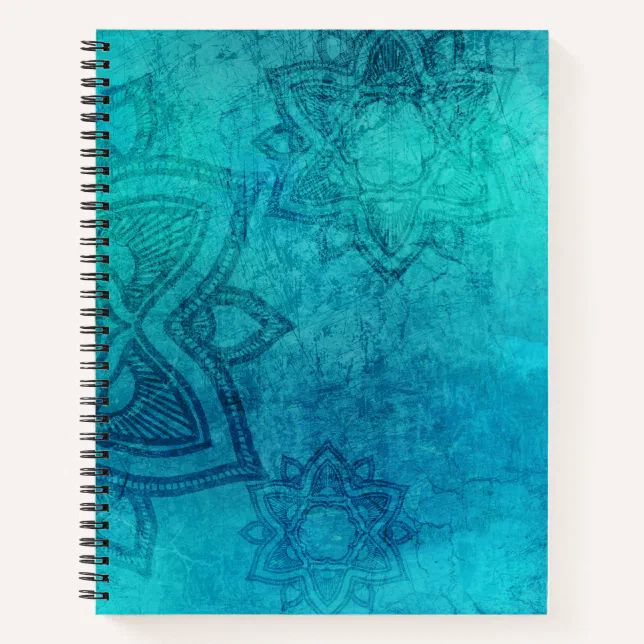 Blue Textured Lotus Notebook | Zazzle