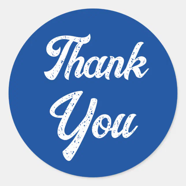 Blue Thank You Sticker | Zazzle