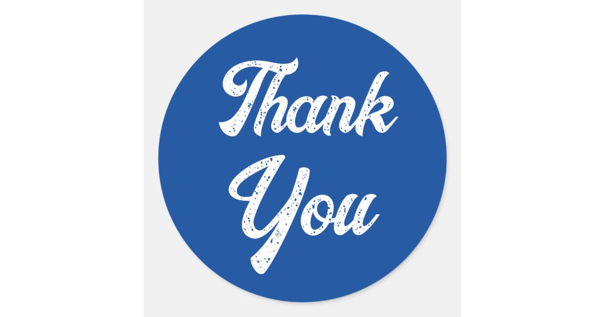 Blue Thank You Sticker | Zazzle