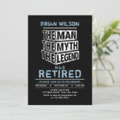 Blue The Man The Myth The Legend Retirement Party Invitation | Zazzle