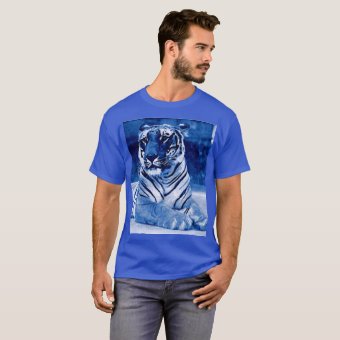 Blue Tiger T-Shirt | Zazzle