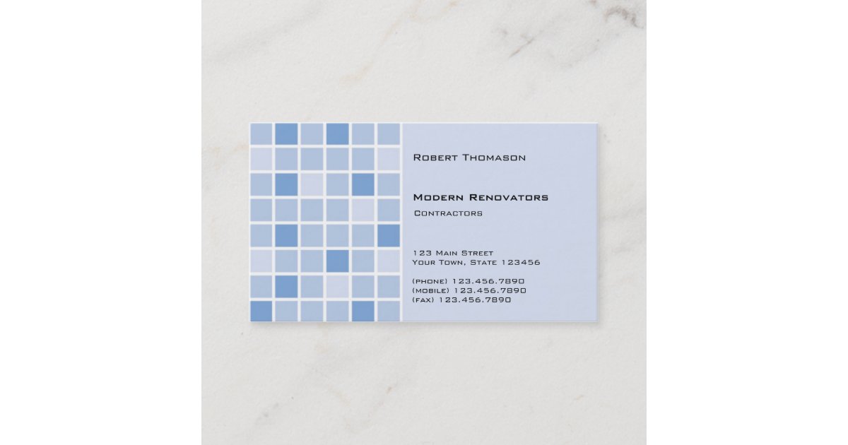 Blue Tile Business Card | Zazzle