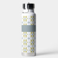 Blue Tile French Country Lemon Name Monogram Water Bottle | Zazzle