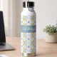 Blue Tile French Country Lemon Name Monogram Water Bottle | Zazzle