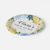 Blue Tile Lemon Italian Bridal Shower Paper Plate | Zazzle