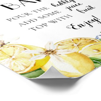 Blue Tile Lemon Italian Positano Mimosa Bar Sign | Zazzle