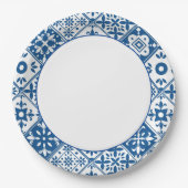 Blue Tile Santorini Greek/ Spanish themed Paper Plates | Zazzle