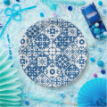 Blue Tile Santorini Greek/ Spanish themed Paper Plates | Zazzle