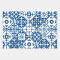 Blue Tile Santorini Greek/ Spanish themed Wrapping Paper Sheets | Zazzle