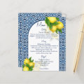 Blue tiles and lemon Amalfi Positano themed menu | Zazzle