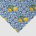 Blue tiles and lemons Amalfi Positano themed Tissue Paper | Zazzle