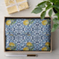 Blue tiles and lemons Amalfi Positano themed Tissue Paper | Zazzle
