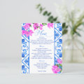 Blue tiles Bougainvillea Italian menu template | Zazzle