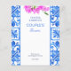 Blue tiles Bougainvillea Italian menu template | Zazzle
