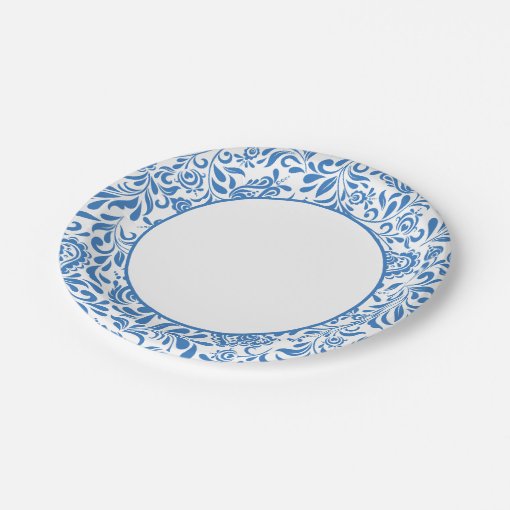 Blue Tiles Greek Mediterranean Party Paper Plates | Zazzle