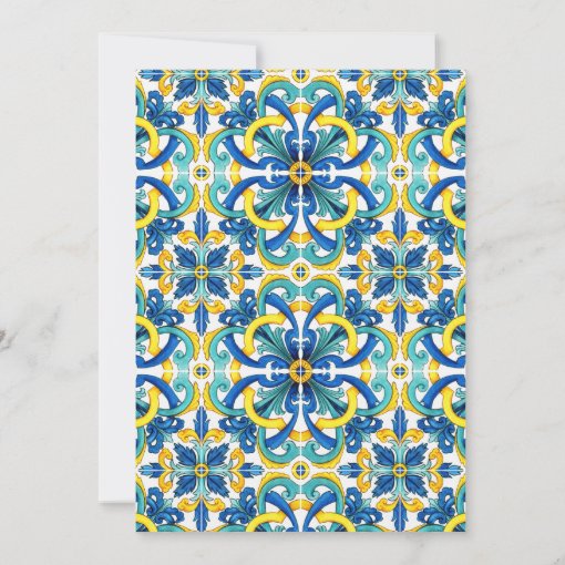 Blue tiles lemon Amalfi Positano birthday party Invitation | Zazzle