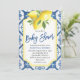 Blue Tiles Lemons Capri Baby Shower Invitation | Zazzle