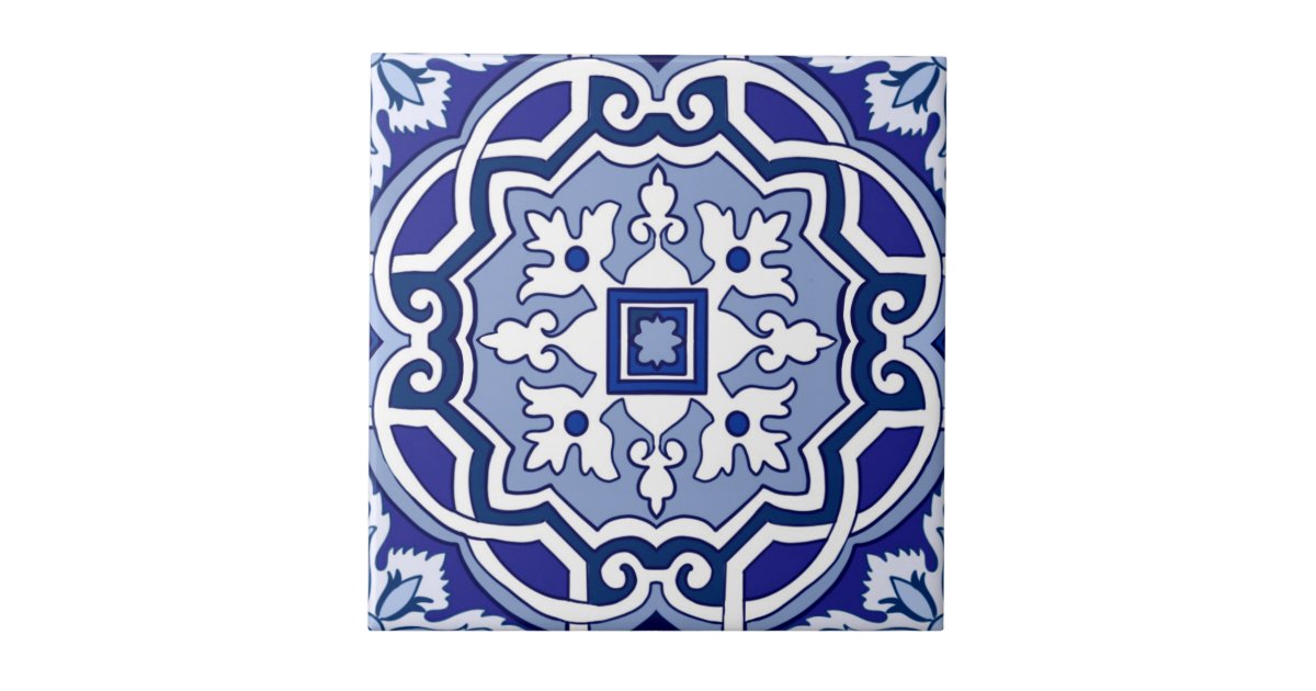 Blue tiles,Mediterranean tiles,majolica Ceramic Tile | Zazzle