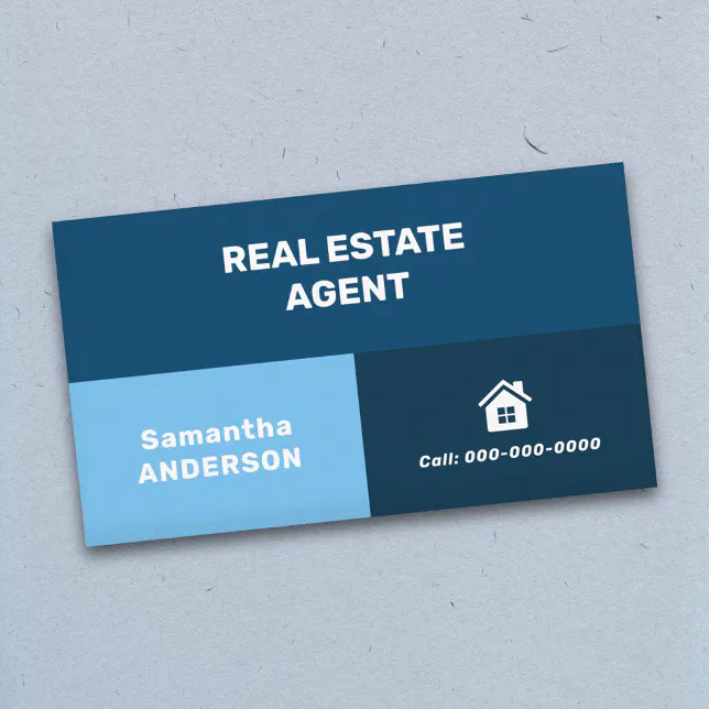 Blue Tiles - Real Estate Agent Business Card | Zazzle
