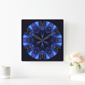 Blue Time Warp V1 ~ Time Machine ~ Square Wall Clock | Zazzle