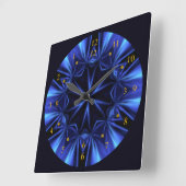 Blue Time Warp V1 ~ Time Machine ~ Square Wall Clock | Zazzle