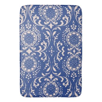 Blue Toile Bathroom Rug! Bath Mat | Zazzle