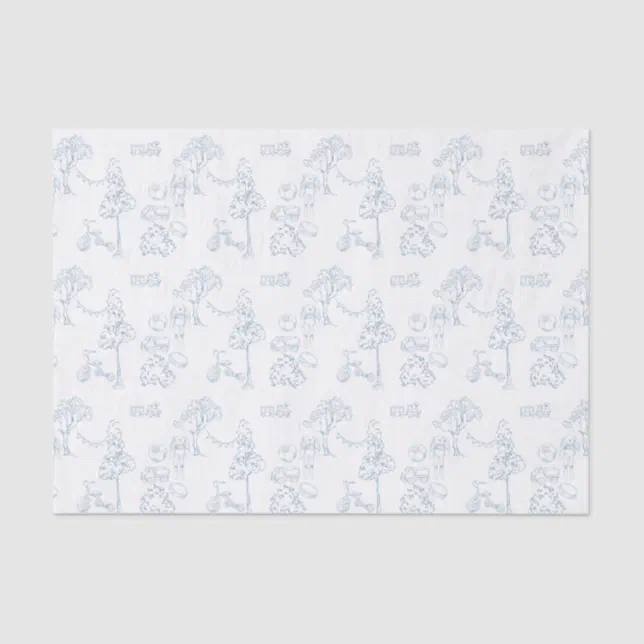 Blue Toile de Jouy Vintage Nursery Tissue Paper | Zazzle