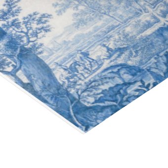 Blue Toile French Decoupage Artwork Tissue Paper | Zazzle