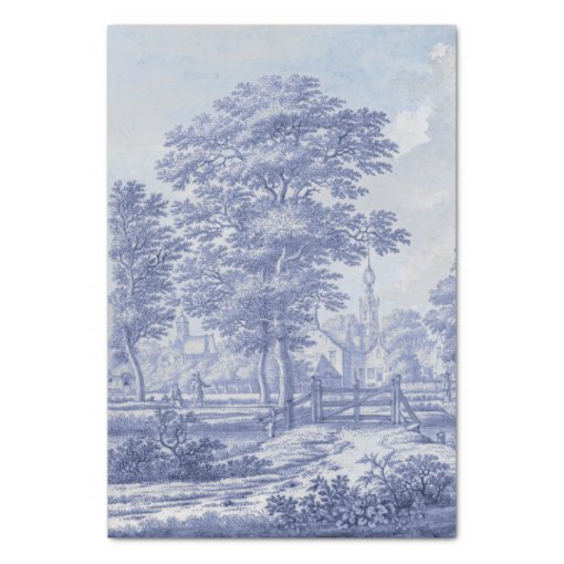 Blue Toile Vintage French Decoupage Blue Sky Tissue Paper | Zazzle