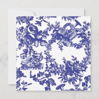 Blue Toile Wedding Invitation | Zazzle