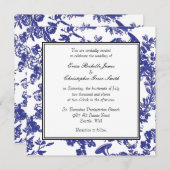 Blue Toile Wedding Invitation | Zazzle