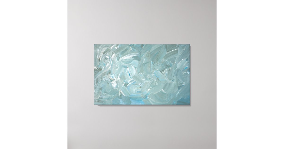 Blue Tone Abstract Painting Canvas Print | Zazzle