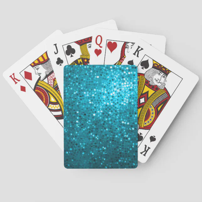Blue Tones Retro Glitter And Sparkles 2 Poker Cards | Zazzle