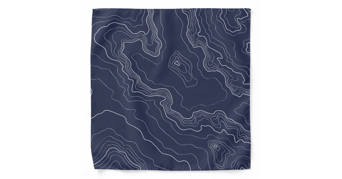 Blue topography map bandana | Zazzle