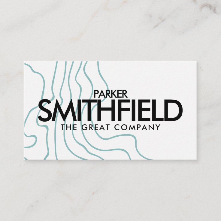 Blue Topography Pattern Business Card | Zazzle