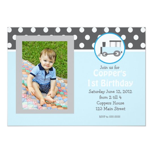 Blue Train Birthday Invitation | Zazzle.com