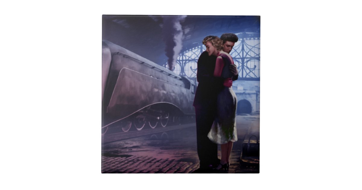Blue Train Ceramic Tile | Zazzle