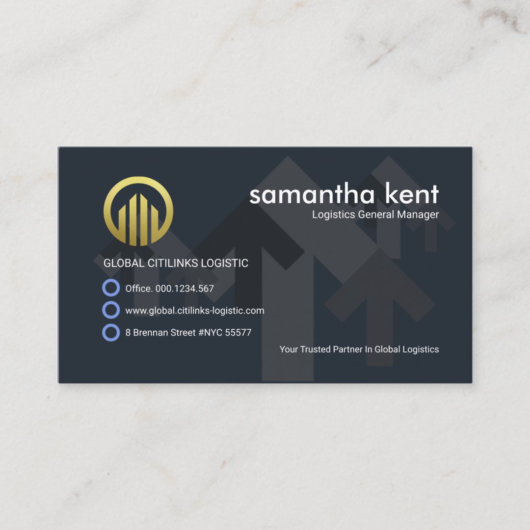 Blue Transport Arrows Logistics Manager Business Card | Zazzle