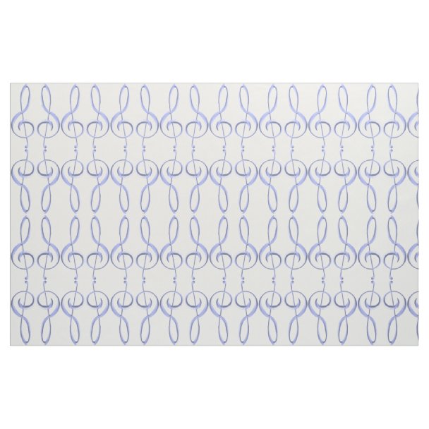 Treble Clef Music Fabric | Zazzle