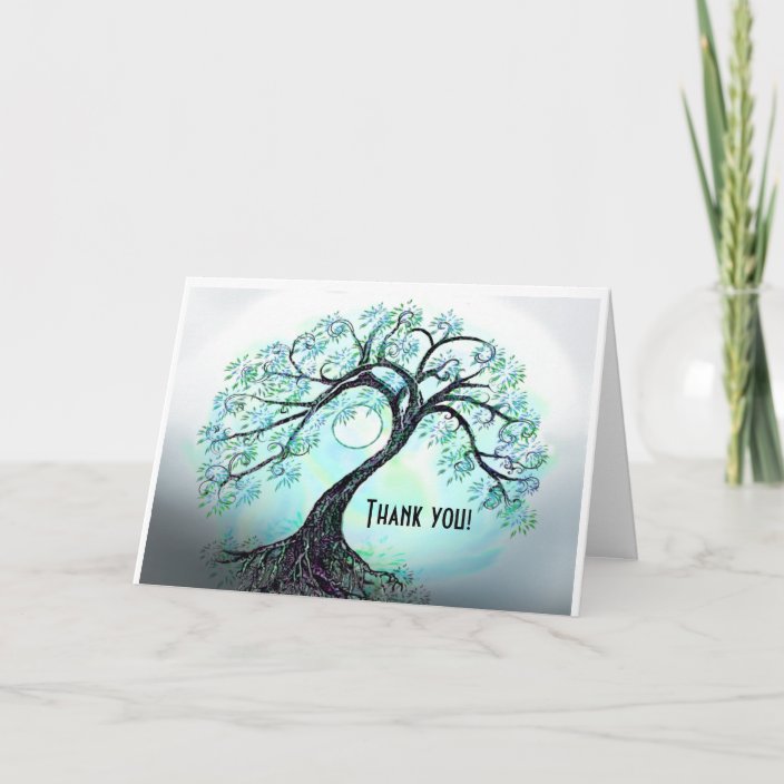 Blue Tree of Life Thank You card | Zazzle.com