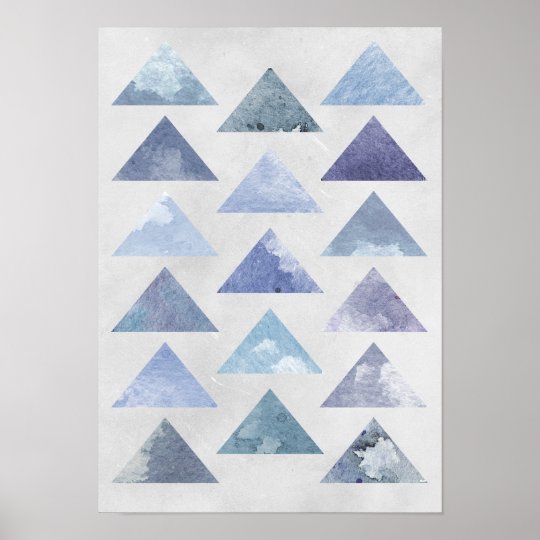Blue Triangles Poster | Zazzle.com