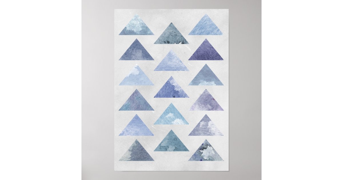 Blue Triangles Poster | Zazzle