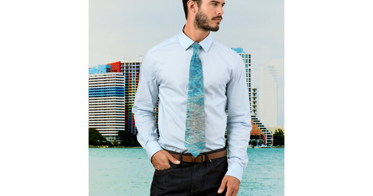 Blue Tropical Water Neck Tie | Zazzle