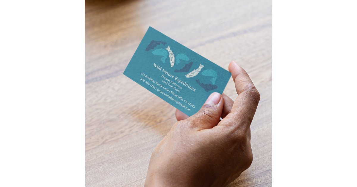 Blue Trout Fish Fishing Themed Business Card | Zazzle